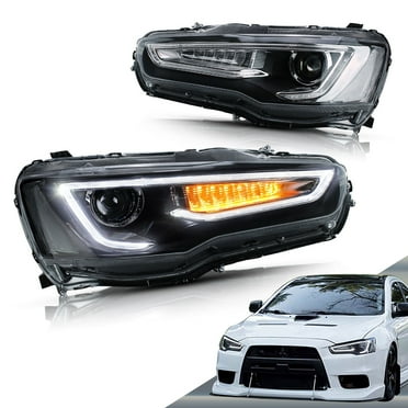 Miumaeov Fit For 2008-2017 Mitsubishi Lancer EVO X Pair Headlamps ...