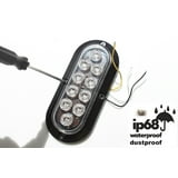 K-T White 6 Inch Oval LED Backup Reverse Light Waterproof Surface Mount ...