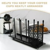 OUNONA 4 Compartment Metal Cup Organizer Adjustable Lid Holder ...