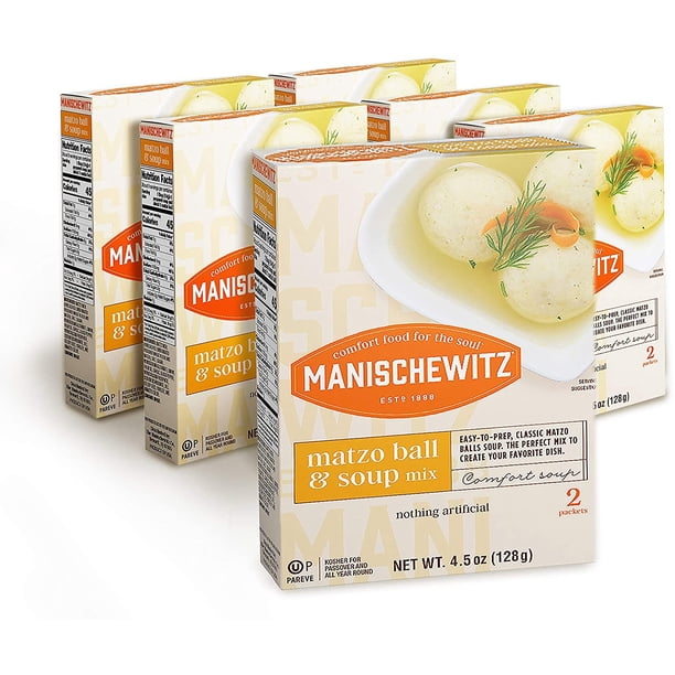 Manischewitz Matzo Ball and Soup Mix, 4.5oz Box Pack of 6, Total of 27 ...