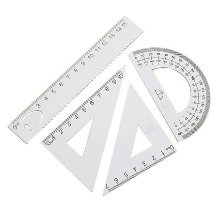 Manlo 4pcs Metal Ruler Drawing Geometry Maths Triangle Ruler ...