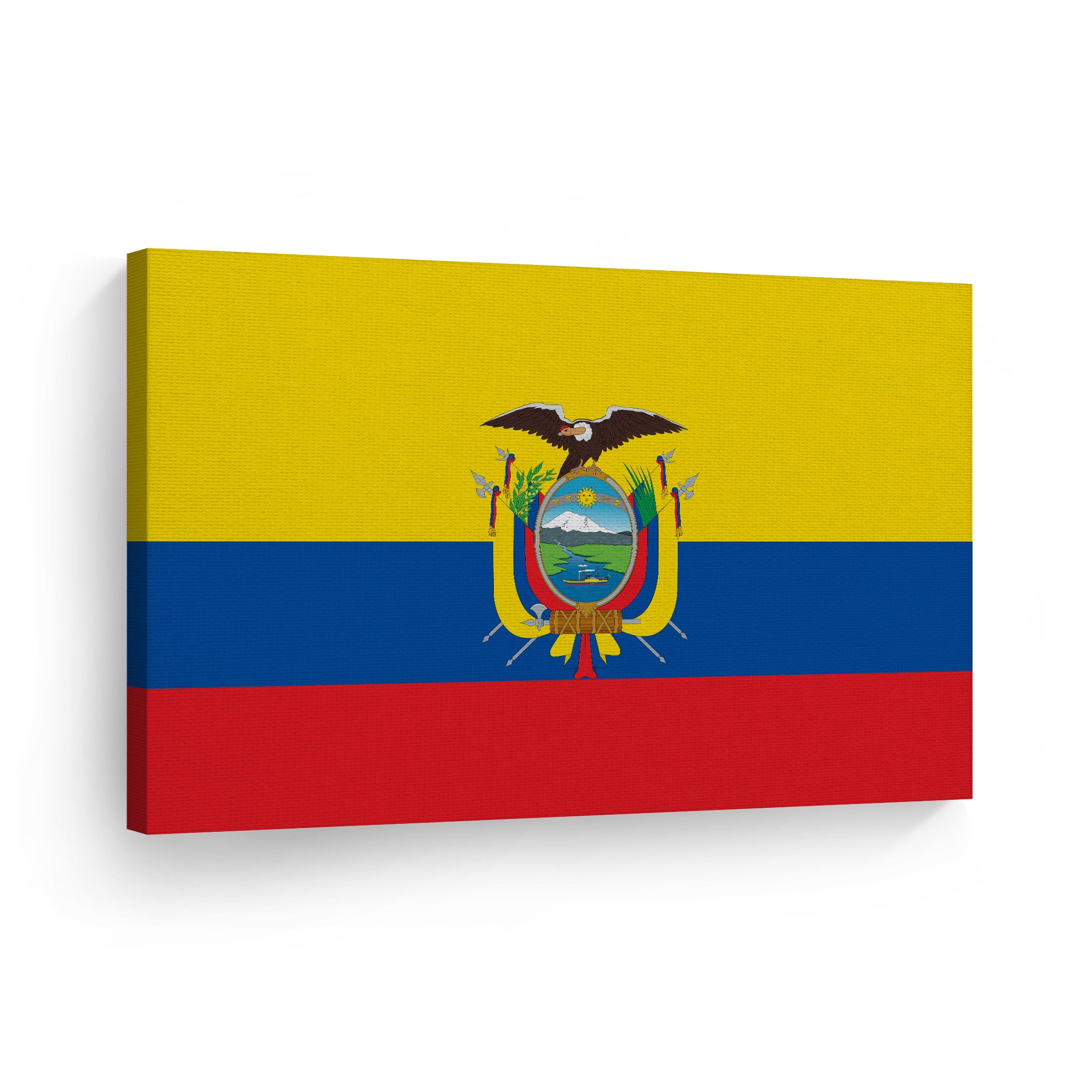 Smile Art Design Ecuador Flag Canvas Wall Art Print Country Flags ...