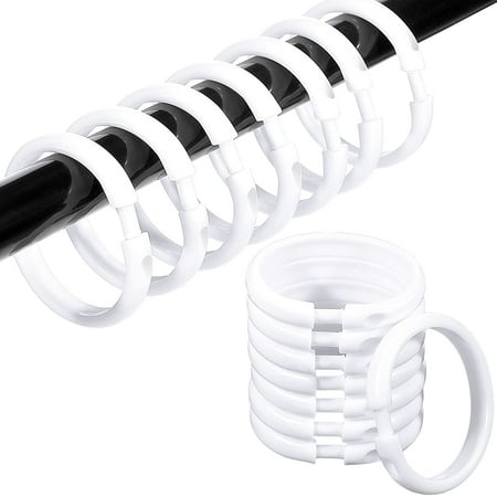 24 Pieces Plastic Curtain Rings Shower Curtain Rings Plastic Curtain O ...