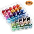 New brothread 40 Color Embroidery Thread Kit, 500m Spools, Polyester, Clear Storage Box ...
