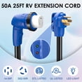 Epicord 25ft 50Amp RV Extension Cord, 90 Degree Twist Lock, LED ...