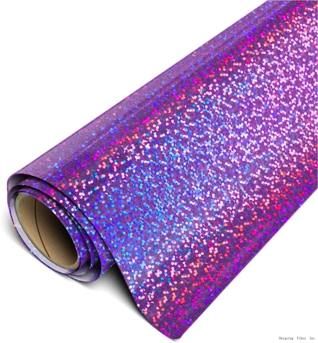 holographic htv 20"x5ft - iron on heat transfer vinyl (purple ...