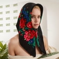 Elegant Russian Flower Print Head Scarf for Women Winter Wear Headwrap ...