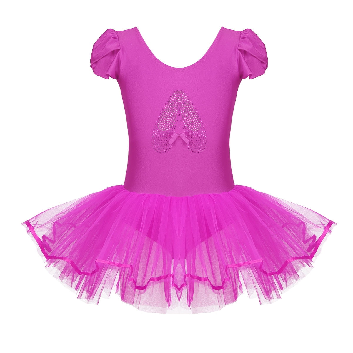 iEFiEL Kids Girls Ruffled Cap Sleeve Ballet Leotard Dancewear Sequined ...