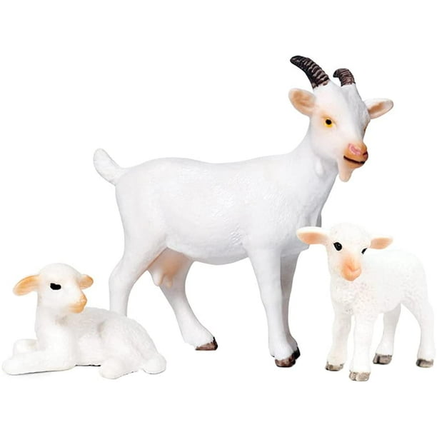 Family Goat Figurines Realistic Plastic Farm Animals for Science ...