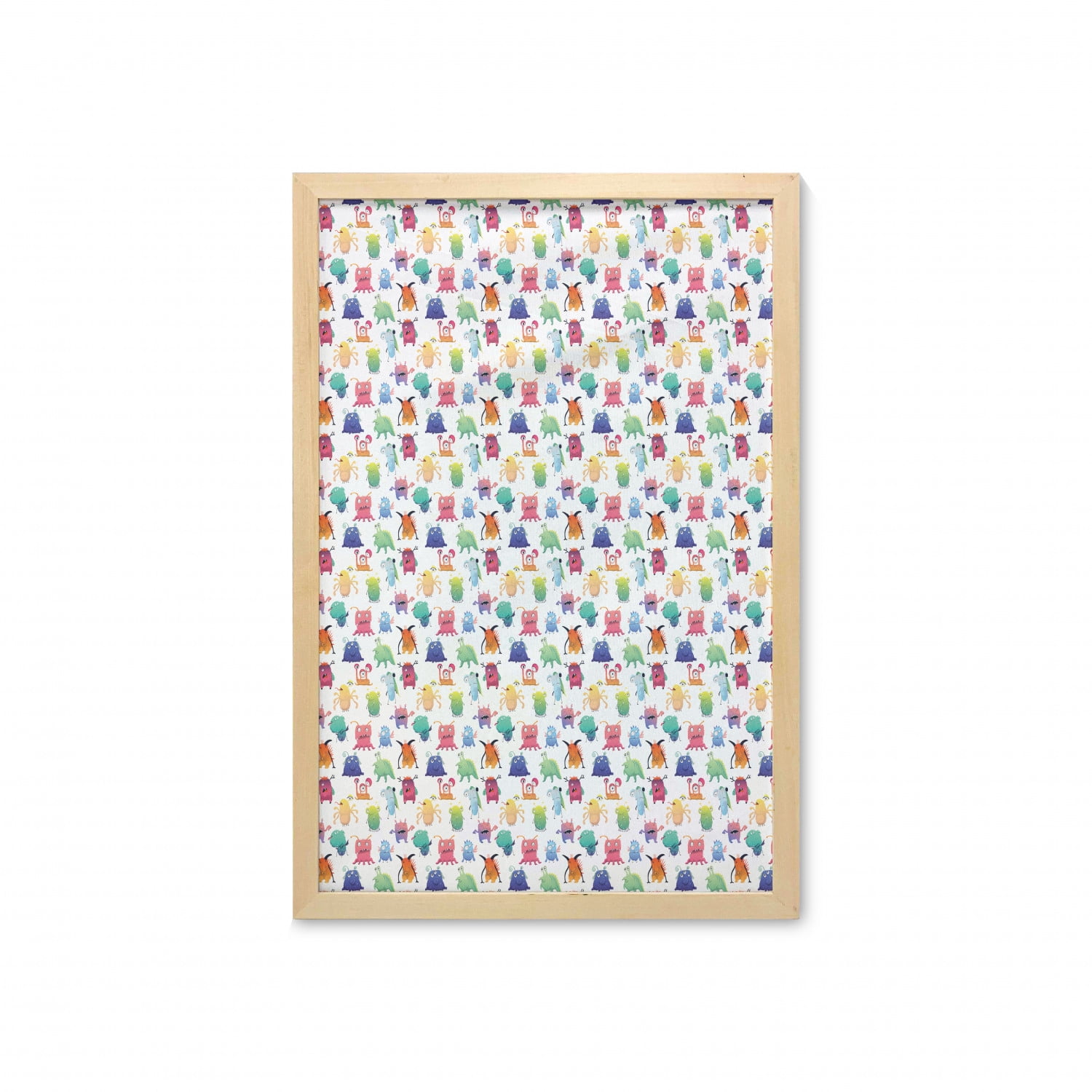 Cartoon Wall Art with Frame, Colorful Cartoon Characters Different Kind ...