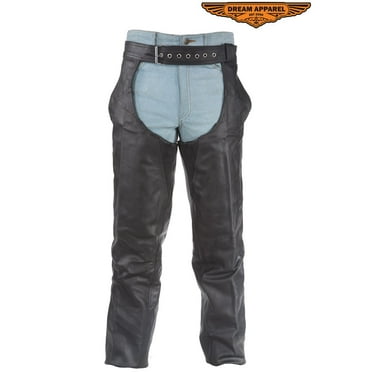 Redline Unisex Cut Heavy-Weight Buffalo Leather Motorcycle Chaps M-1600 ...