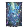 Blue Butterfly Sheer Curtains 72 Inch Long 1 Panel Dream Flower Forest ...