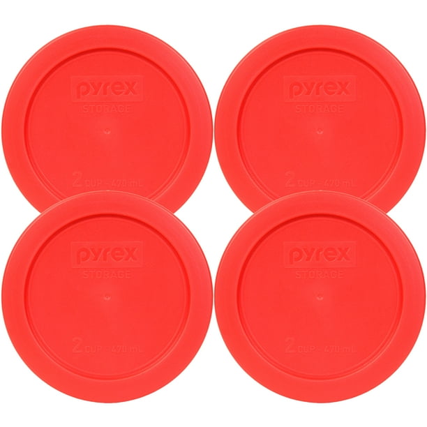 Pyrex Replacement Lid 7200-PC Red Round Plastic Cover (4-Pack) for ...