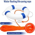 Pool Life Ring Buoy Life Preserver Ring with Lifesaving Rope Reflective ...