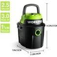 WORKPRO Wet Dry Vacuum, 2.5 Gallon, 3 Peak HP, Lightweight Portable ...
