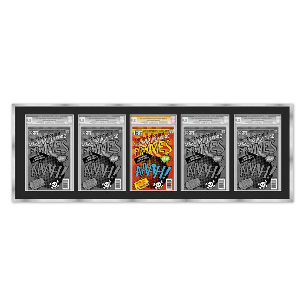 5 Comic Book Frame Silver Collage Comic Book Frame with Black Mat to ...