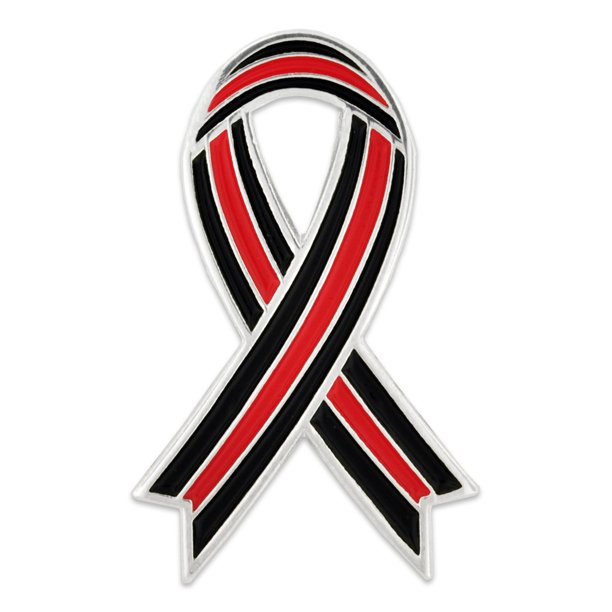 PinMart's Thin Red Line Firefighter Support Awareness Ribbon Enamel ...