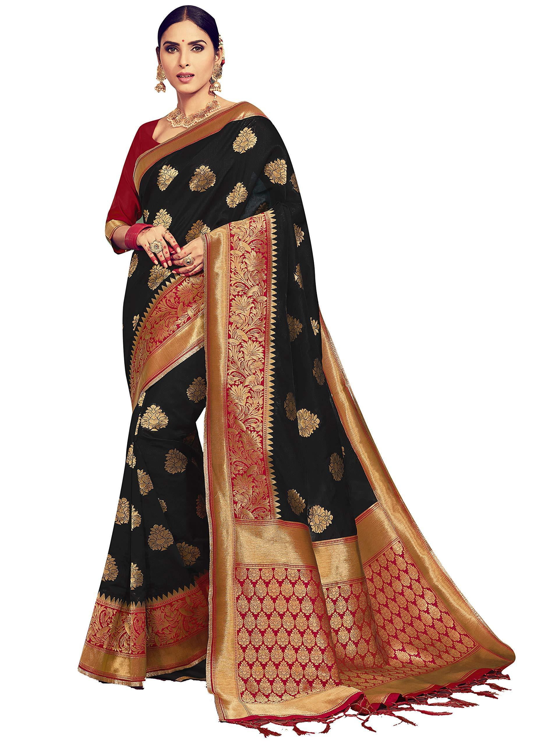 Sarees For Women Banarasi Art Silk Woven Saree l Indian Ethnic Wedding ...