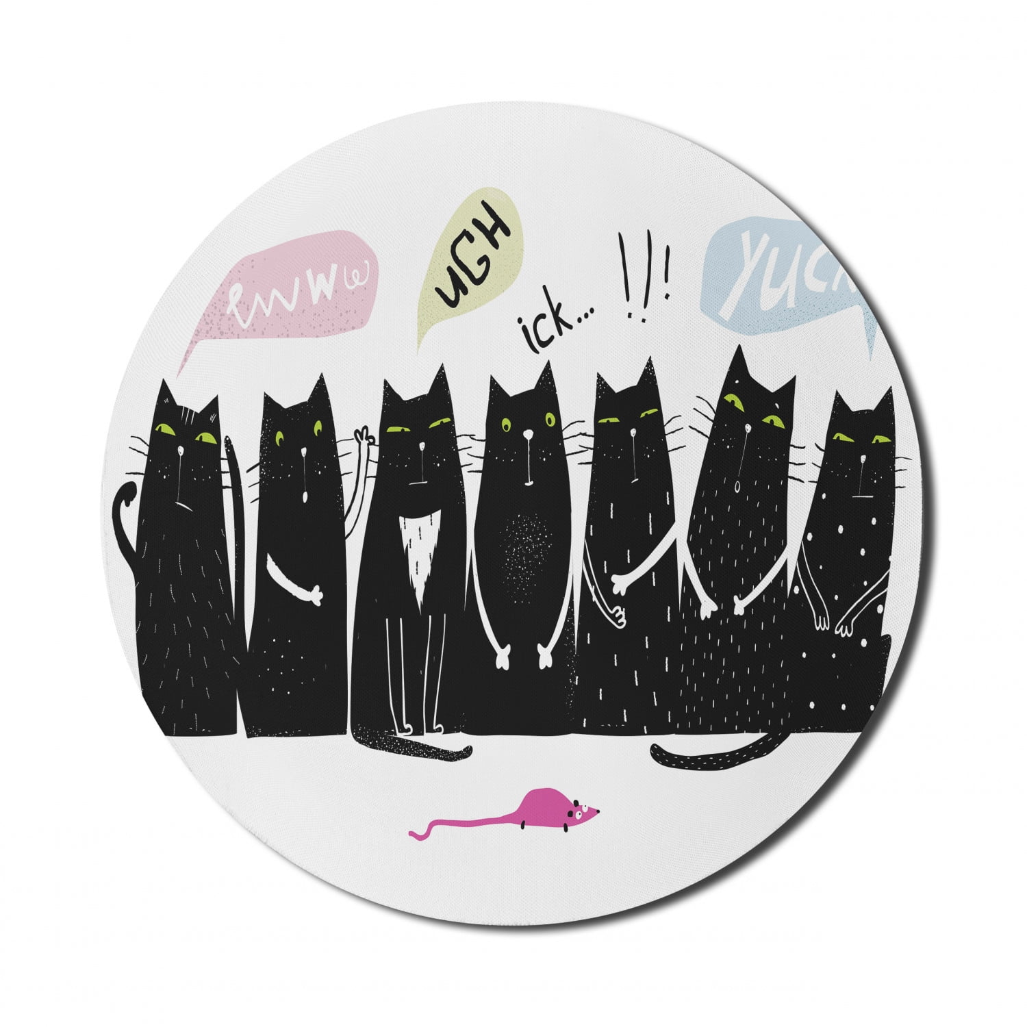 Cats Mouse Pad for Computers, Kitties Looking at a Mouse and Talking ...