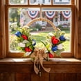erdimoy 17.7" Patriotic Wooden Bead Hoop Wreath with Tulips & Burlap ...