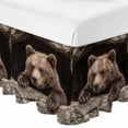 Bear Bed Skirt King Size 16 Inch Drop, Country Rustic Natural Forest ...