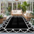 Black 4'x6' Rug for Dining Table for 4 People Under Table, Geometric ...