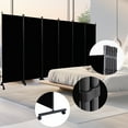 YASRKML 6FT 6 Panel Rolling Room Divider, Folding Privacy Screens with ...