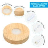 Uxcell 4" Wooden LED Light Base Light Display Base Stand for 3D Crystal ...
