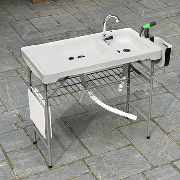 Outsunny 4FT Outdoor Fishing Plastic Prep Station: Portable, Foldable ...