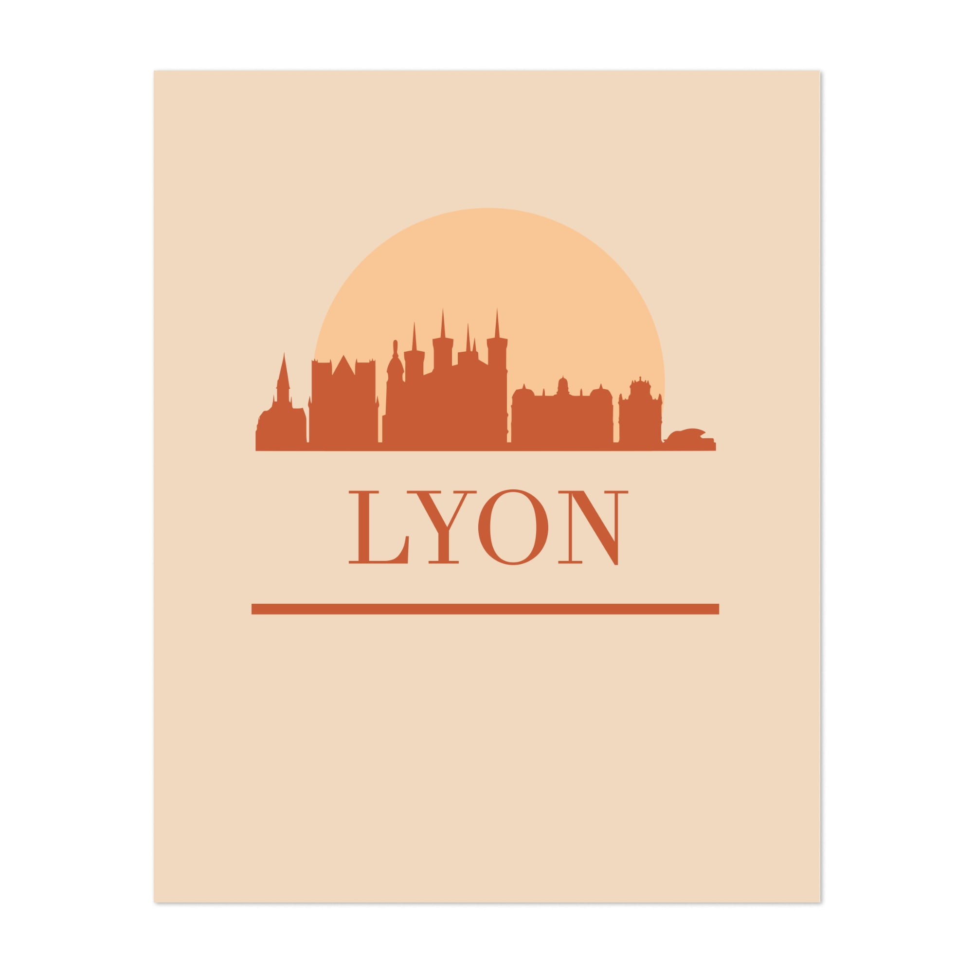 Wall Hangings Wall Décor Prints Lyon Travel Map Lyon Map Lyon Poster ...