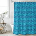 Abstract Geometric Wave Line Block Shower Curtain Set, Waterproof ...
