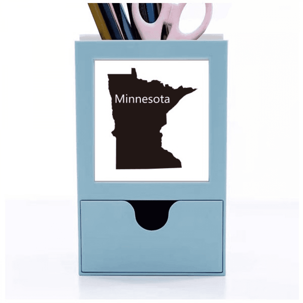 Minnesota America USA Map Outline Desk Supplies Organizer Pen Holder ...
