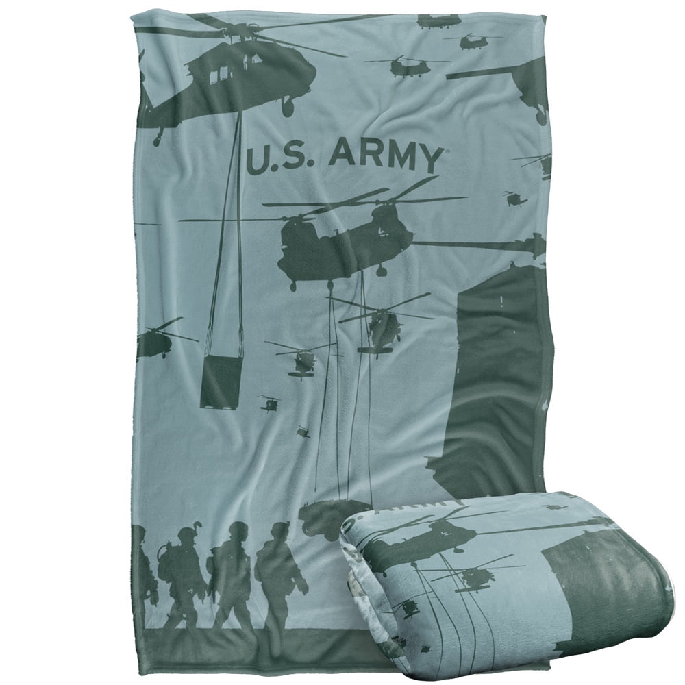 U.S. Army Blanket, 36'x58' Airborne, Silky Touch Sherpa Back Super Soft ...