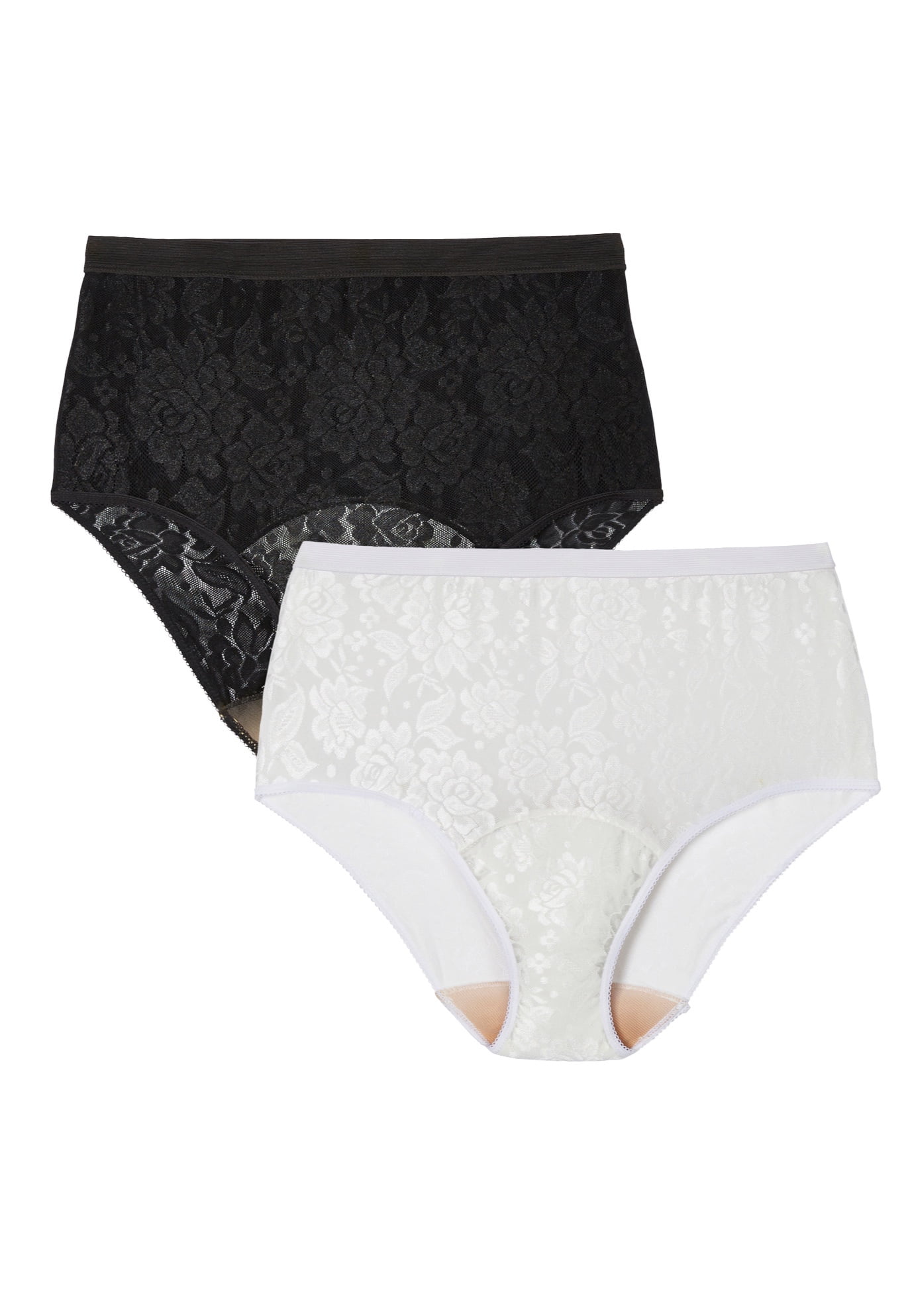 Woman Within Women's Plus Size Lace Incontinence Brief 2-Pack - Walmart.com