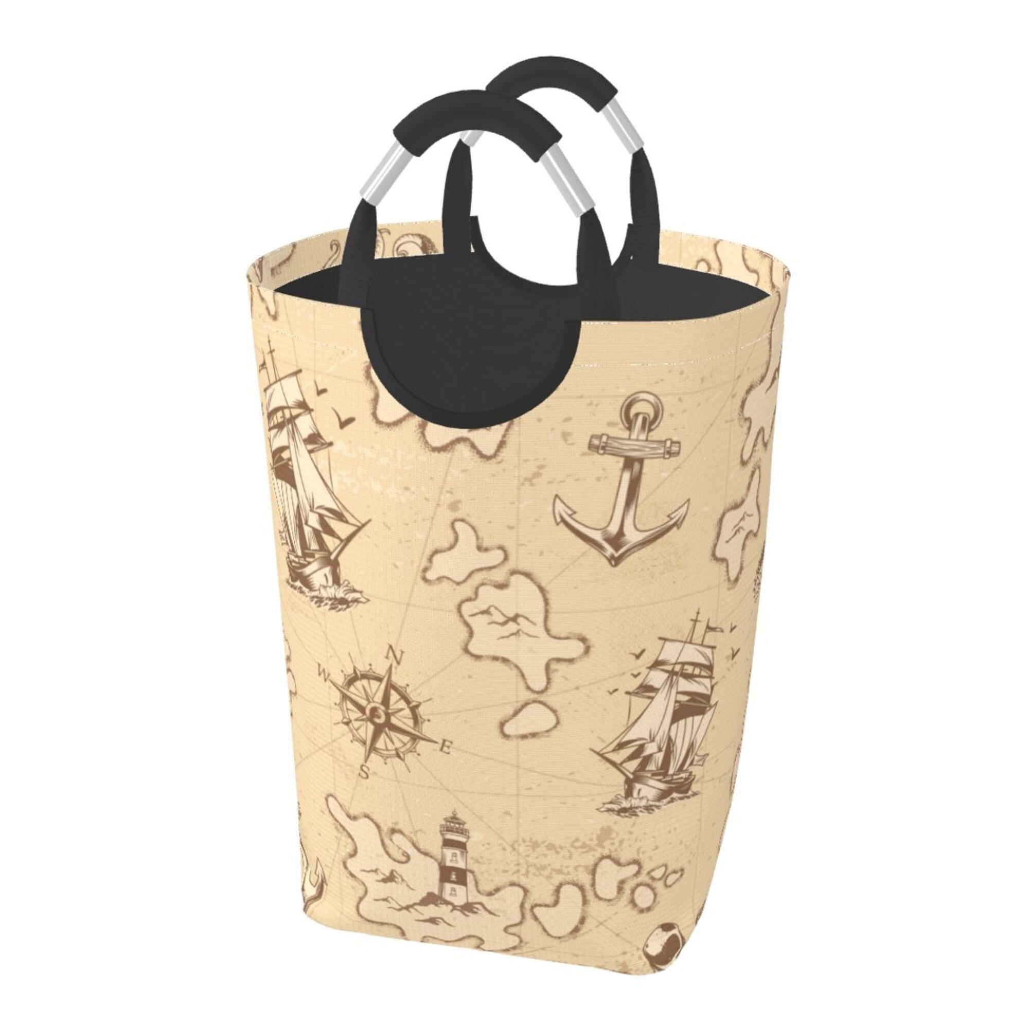 TEQUAN 50L Large Rectangular Laundry Hamper with Aluminum Handles ...