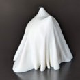 Ghost Cat with LED Tea Light Halloween Decoration, White, 1 Count ...