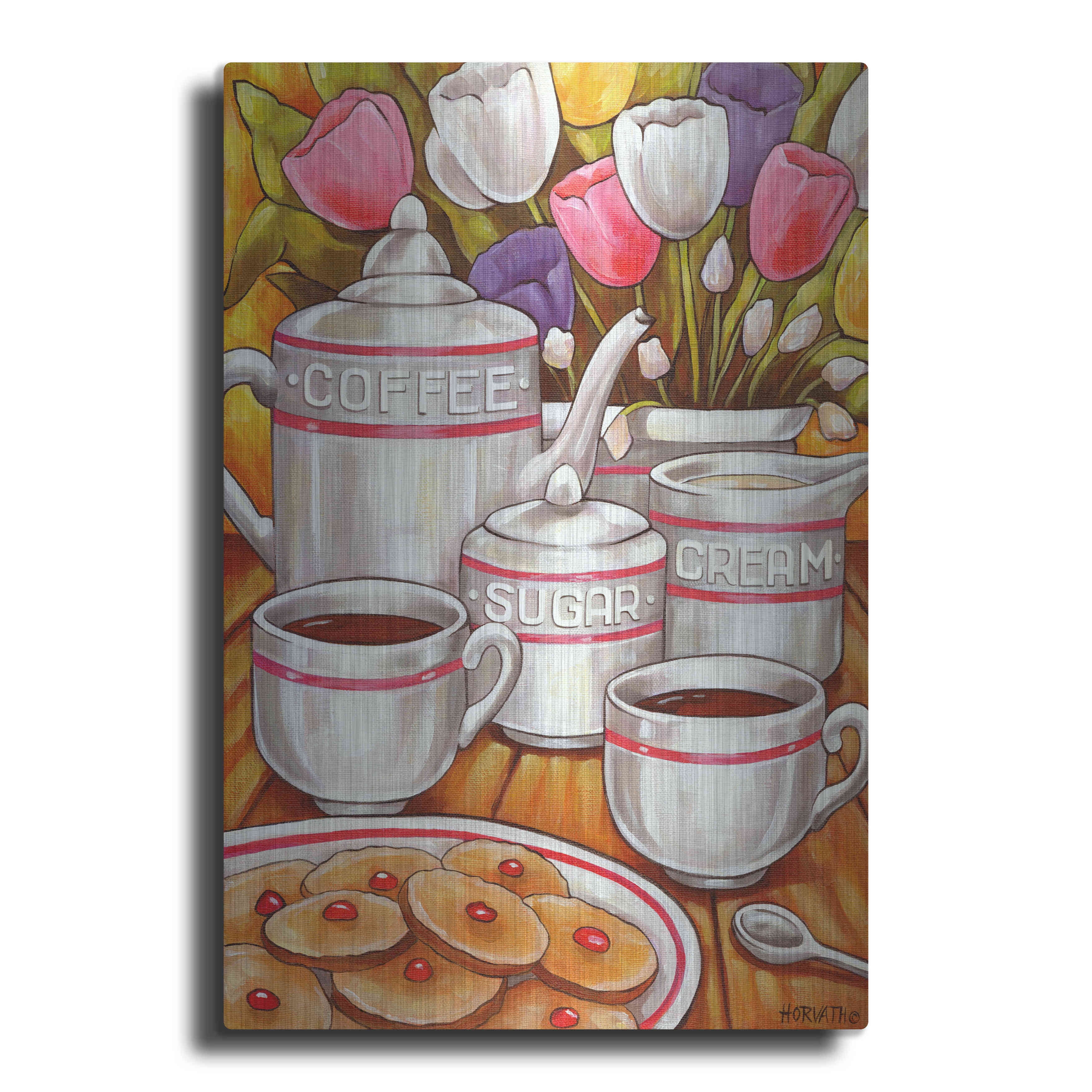Luxe Metal Art 'Coffee Sugar Cream' by Cathy Horvath-Buchanan, Metal ...