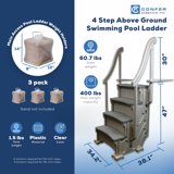 Confer 4-Step Pool Steps w/Main Access Pool Ladder Weight Holders (3 ...