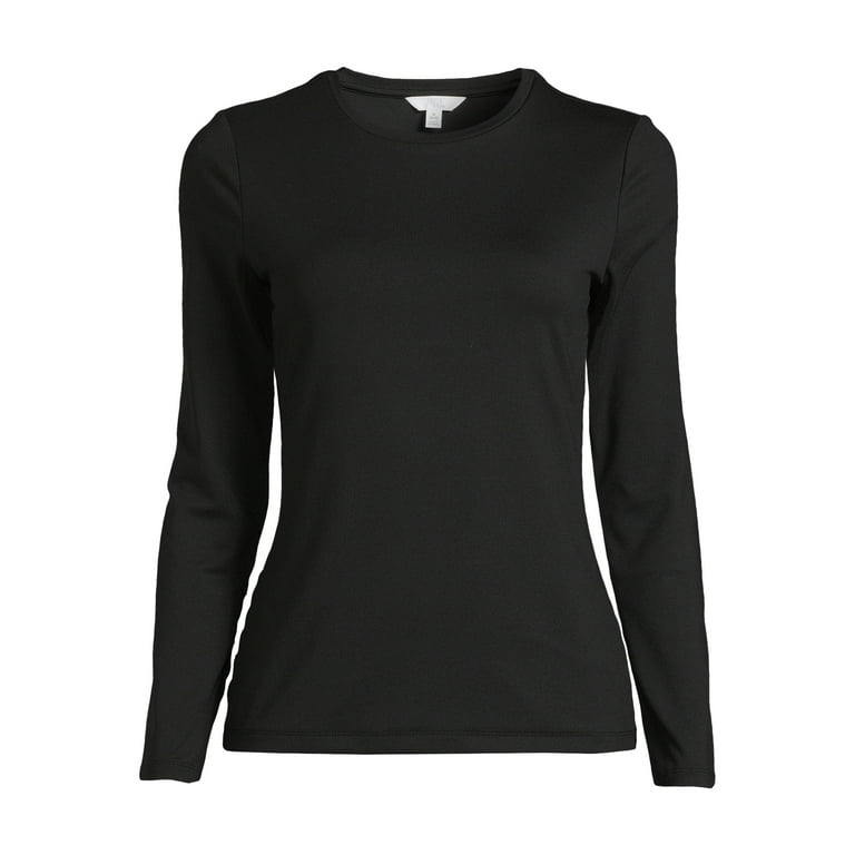 Time and Tru Women s Smoothing Tee with Long Sleeves Sizes S XXXL Walmart