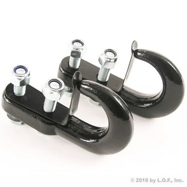 CURT 22411 Bolt-On Black Steel Tow Hook with Spring Clip, 10,000 lbs ...