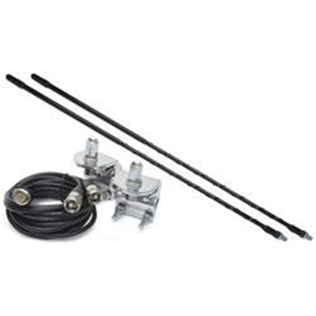 Solarcon 222B 2 ft. Top Loaded Dual CB Antenna with Mirror Mounts ...