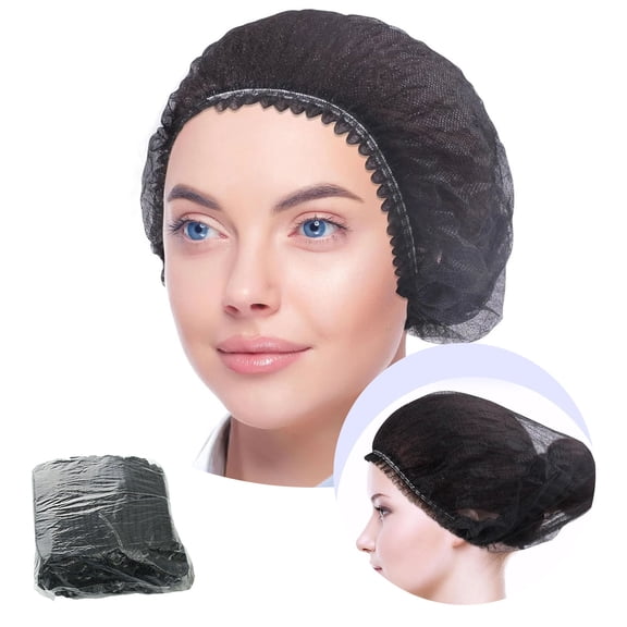 LNKOO 100 Pieces Disposable Non-Woven Clip Caps Mob caps hairnets Head ...
