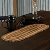VHC Brands Farmhouse Primitive Jute Black Textured Striped Oval Table ...