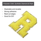 Uxcell 4Pcs Chenille Letter Patches Iron on Letter Patches Yellow R ...