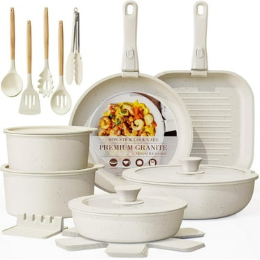 Camco Stainless Steel Nesting Cookware Set- Non Stick Pans and Pots ...