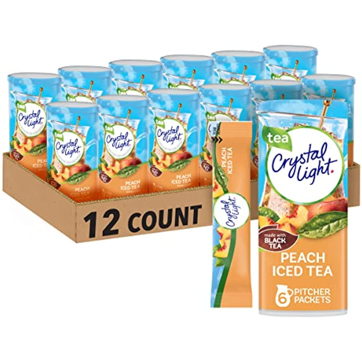 Crystal Light Sugar-Free Peach Iced Tea Low Calories Powdered Drink Mix ...