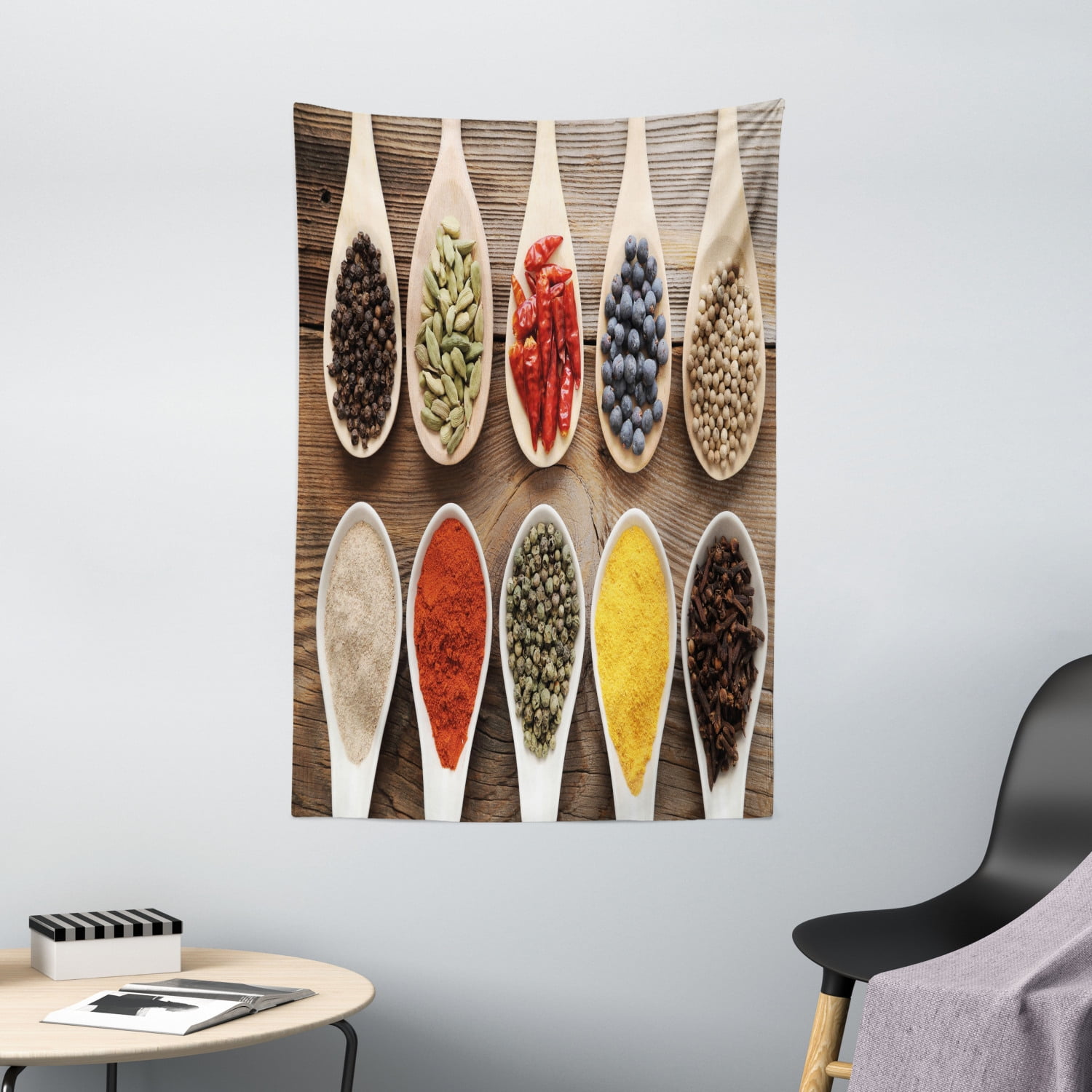 Spice Tapestry, Scenery of Aromatic Spices Arranged on a Wooden ...