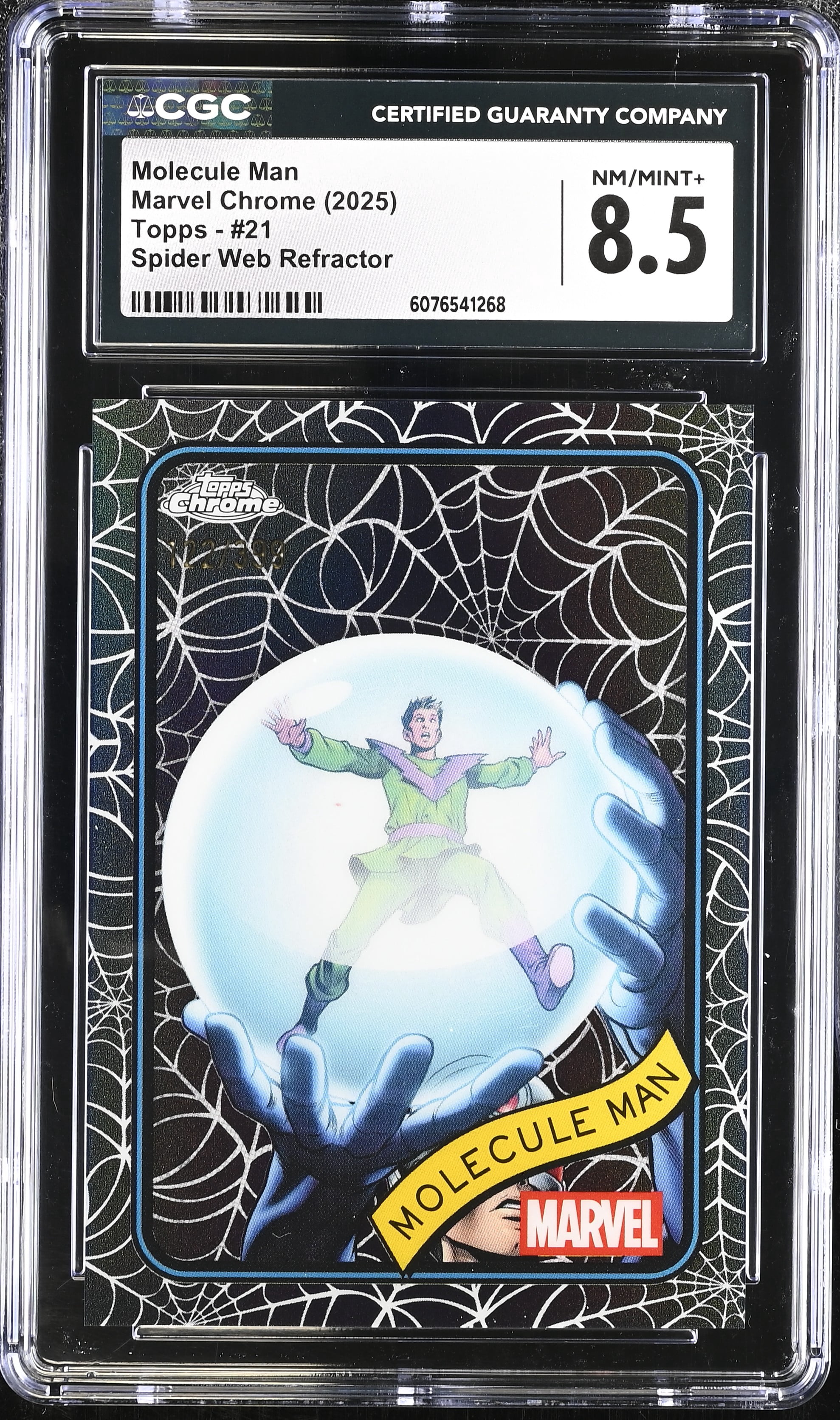 2025 Topps Marvel Chrome Molecule Man 122/399 Spider-Web Refractor #21 ...