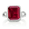 Gem Stone King 925 Sterling Silver Red Created Ruby Ring for Women (5. ...