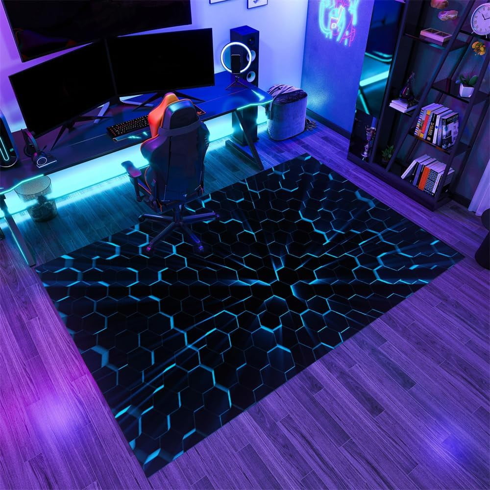 Click here for Mycarpetco Cool Neon Hexagons Area Rugs 3x5ft Rug... prices